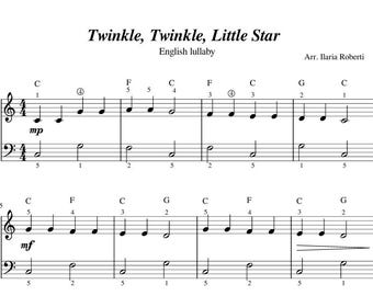 Twinkle Twinkle Little Star Easy Piano Sheet Music, Digital ...