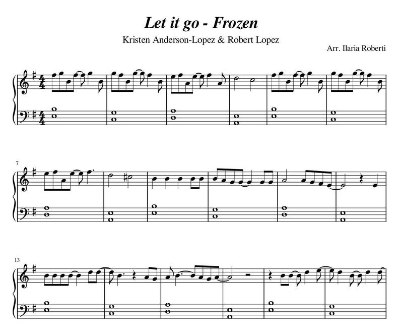 Let It Go (from Frozen) Easy Piano Sheet Music, Digital Downloadable ...