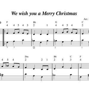 We Wish You a Merry Christmas Notes Piano - Etsy