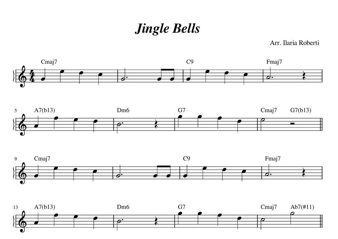 Jingle Bells Jazz Version – Digital Downloadable Sheet Music (PDF) - Etsy