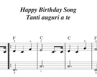 Happy Birthday to You Easy Piano Sheet Music, Digital Downloadable ...