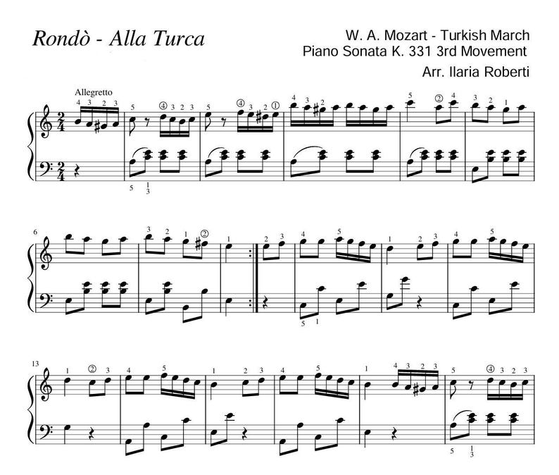 Turkish March / Rondò Alla Turca (mozart) Piano Sheet Music, Digital ...