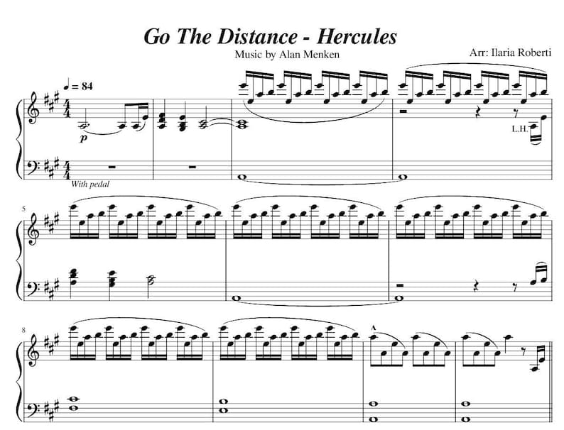 Go the Distance (hercules) Piano Sheet Music, Digital Downloadable ...