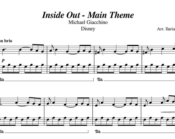 Piano Sheet Music | INSIDE OUT Theme | Easy Piano for Kids - Etsy Canada