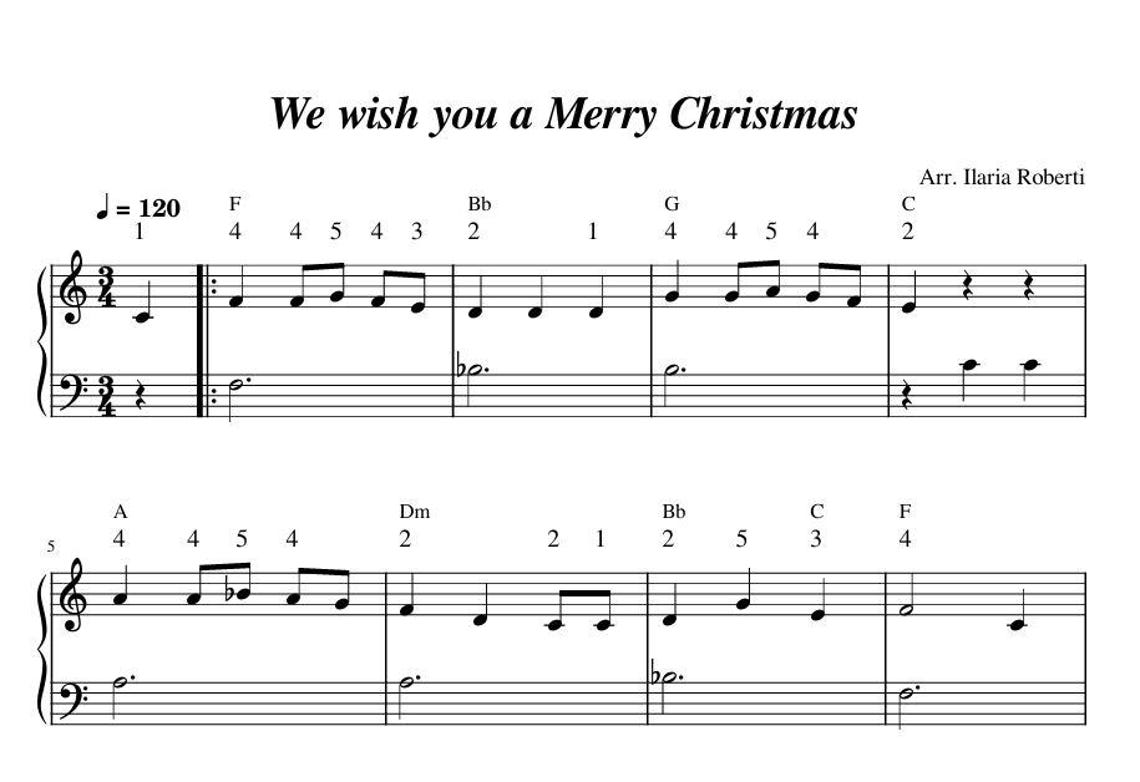 We Wish You a Merry Christmas Easy Piano Sheet Music, Digital ...