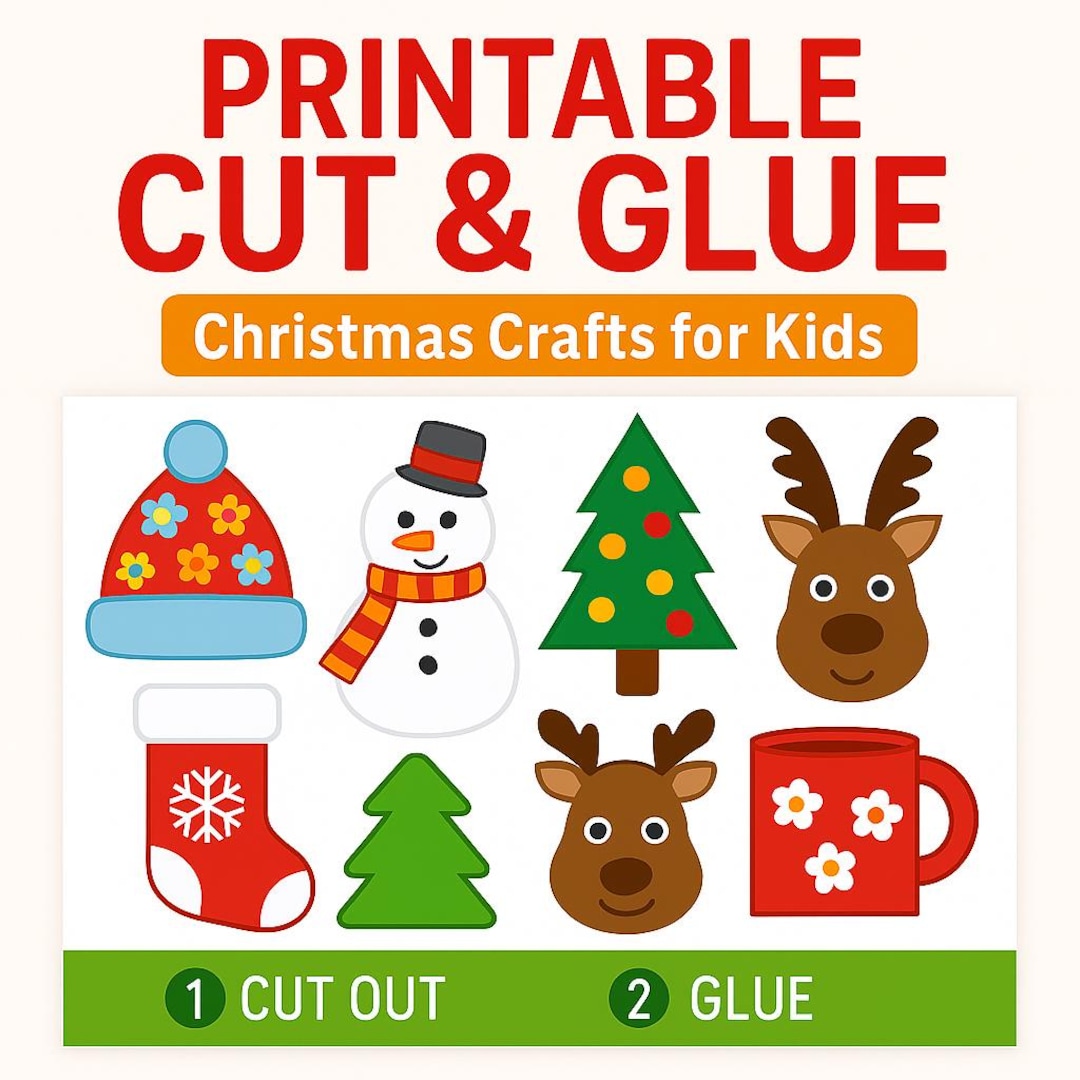 Printable Christmas Cut & Glue Activity for Kids | Holiday Crafts ...