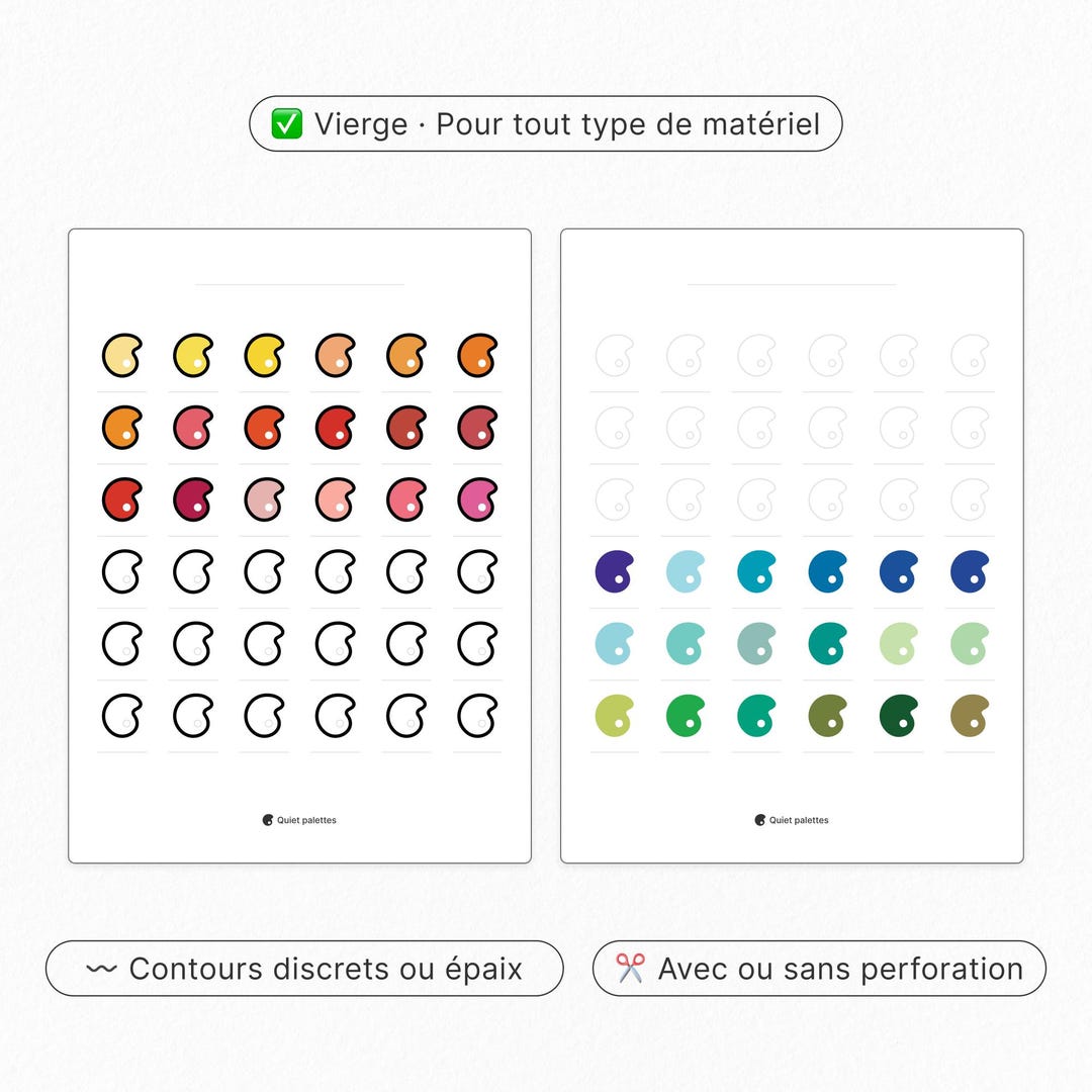 Blank PDF Color Chart for Coloring · All Kinds of Materials · DIY ...