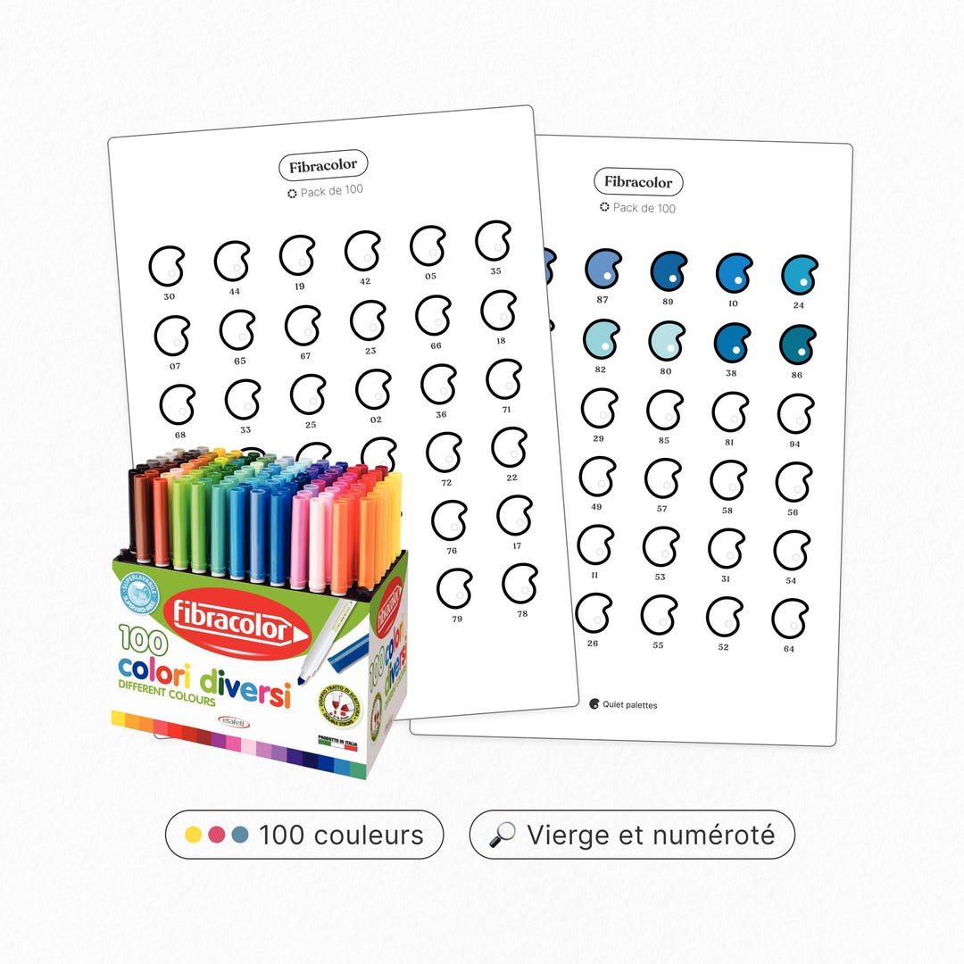 Fibracolor Blank Color Chart PDF · 100 Numbered Colors · DIY ...