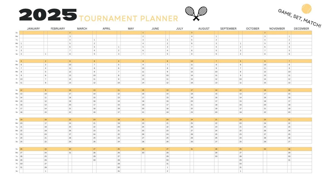 Tennis Planner | Printable Planner | Planning, Year Planning ...