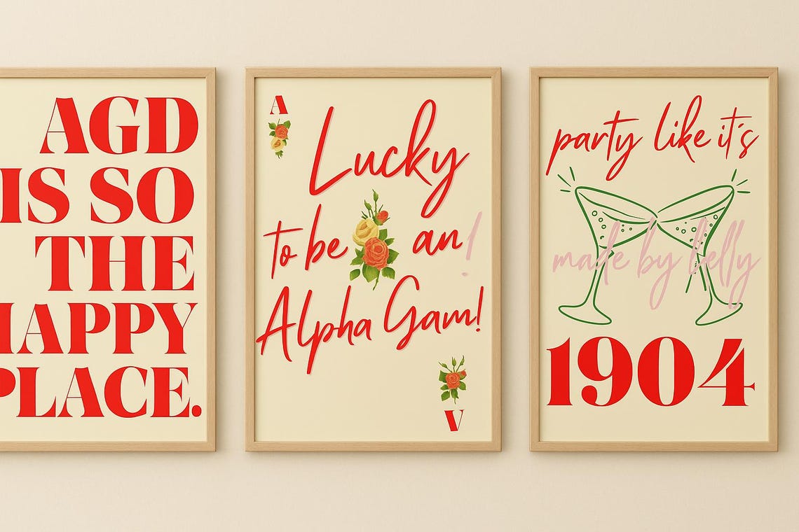 Alpha Gamma Delta Print Set - Etsy