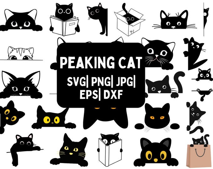 Peeking Cat SVG Bundle, Kitten Cut Files (digital Download) - Etsy Canada