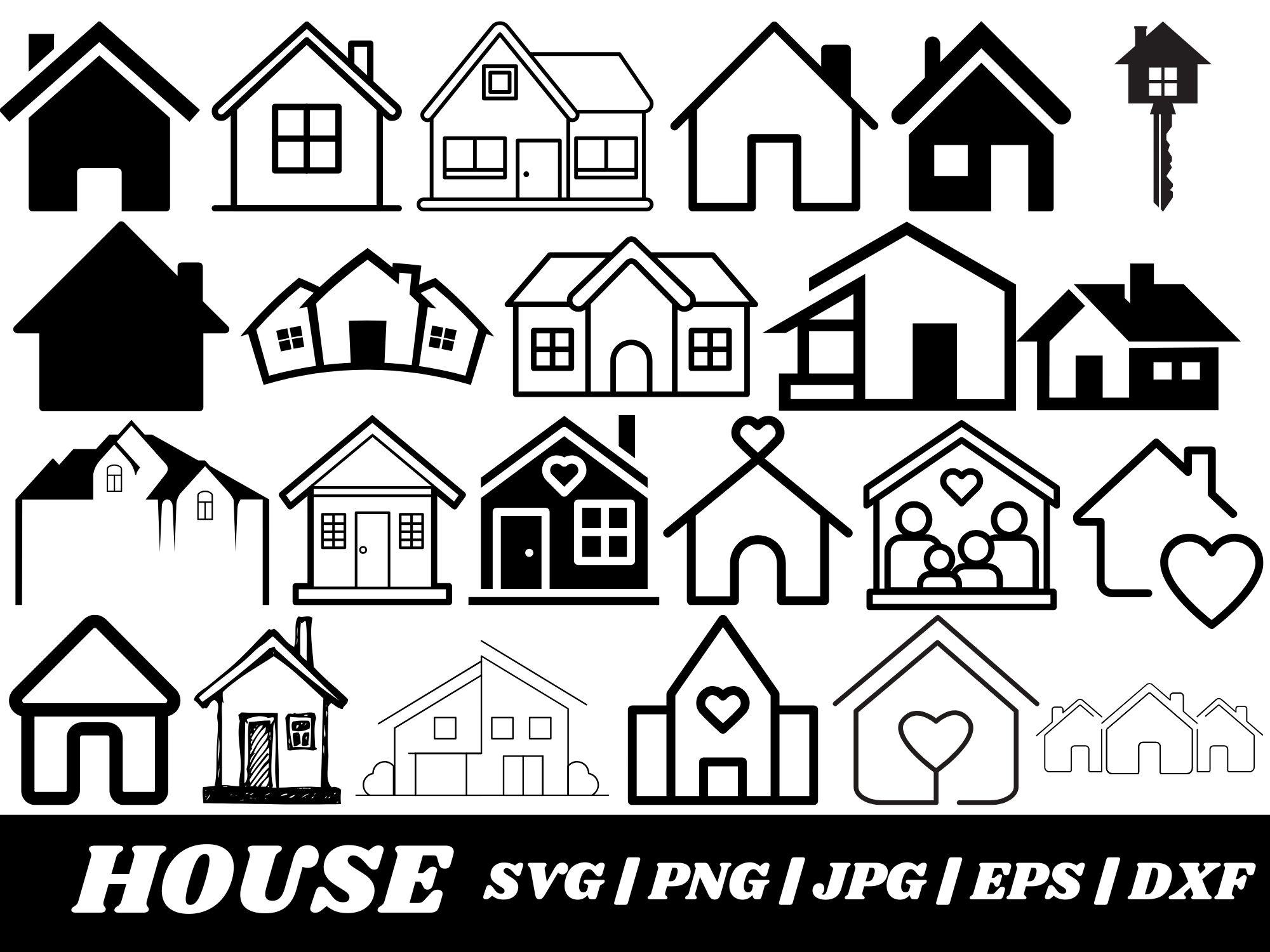 Little House Svg Bundle,plotter File Home,house Svg,floral House Svg ...