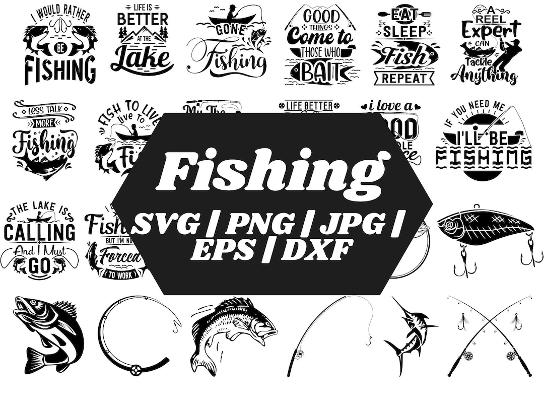 Fishing Svg Bundle Cricut Cut Files Free Commercial Use Fishing Png ...