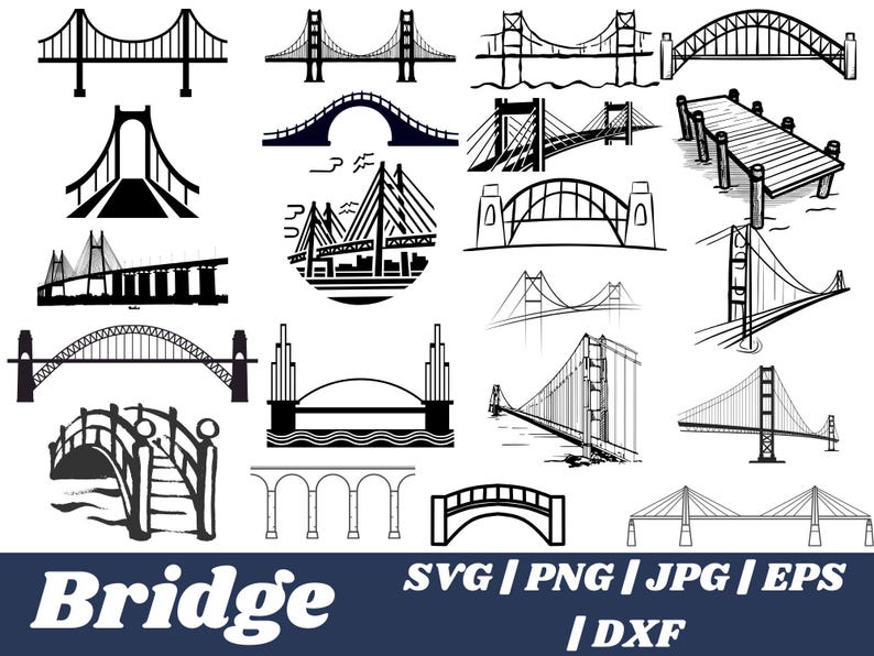 Bridge Svg,bridge Svg Bundle,wooden Bridges Clipart,bridge Cut File ...