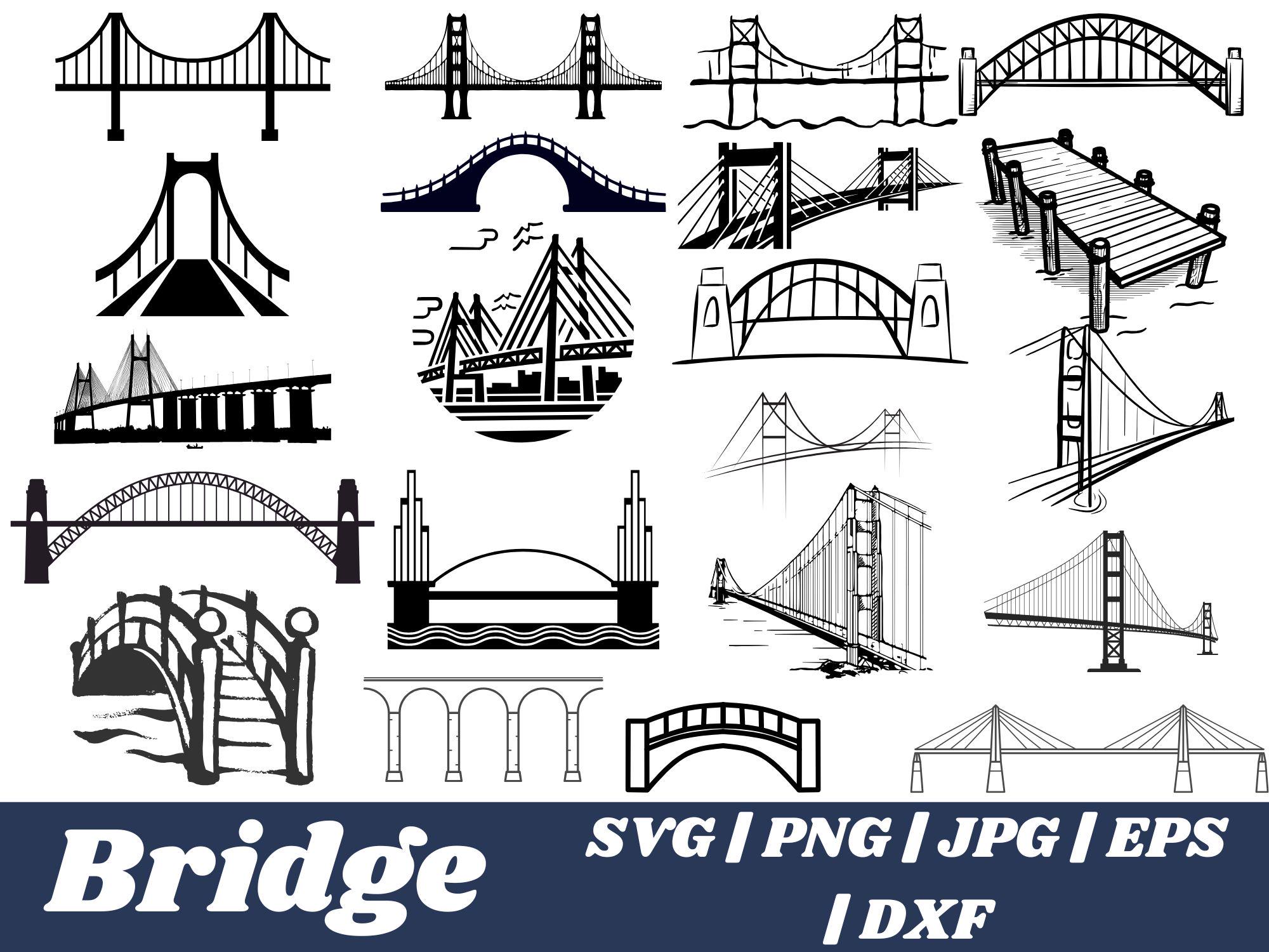 Bridge Svg,bridge Svg Bundle,wooden Bridges Clipart,bridge Cut File ...