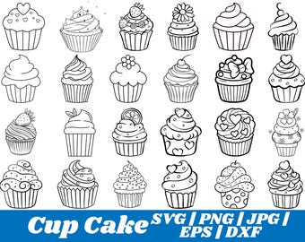 Cupcake Svg, Cake Cut File, Cupcake Bundle Svg, Jpg ,png, Sweets Svg ...