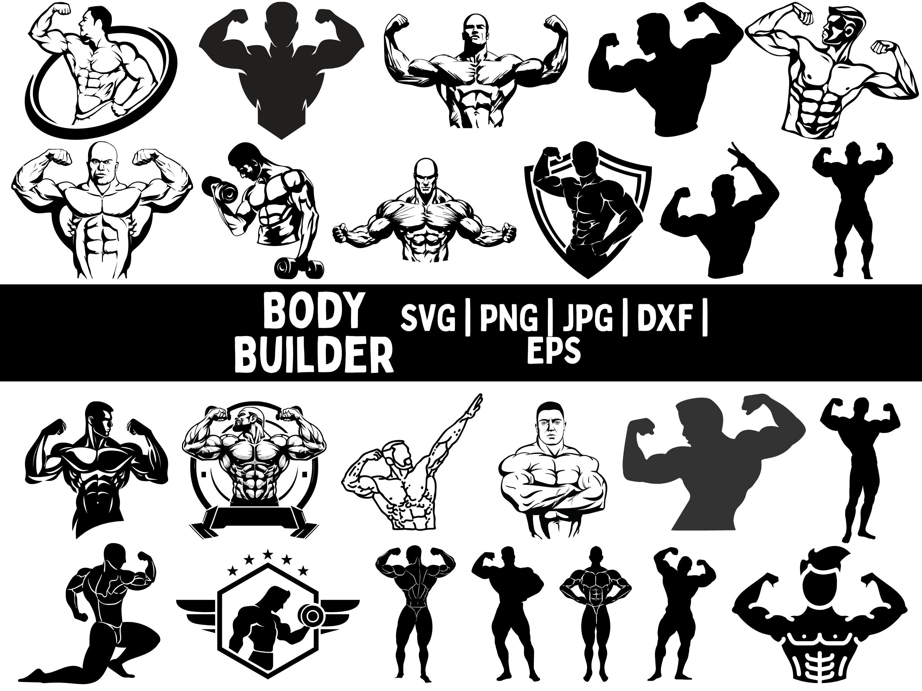 Bodybuilder Svg,fitness Svg,muscle Man Svg,bodybuilder Cut File,weights ...