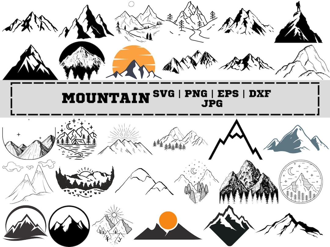 Berge SVG Bundle | Berg & Wald Baum SVG | Im freien Abenteuer ...