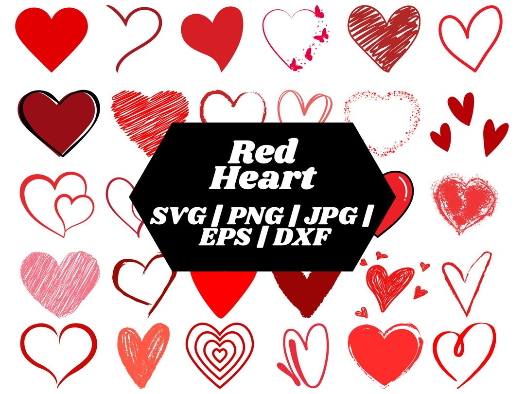 Red Heart SVG Bundle | Valentine’s Day SVG | Love Heart SVG | Red ...