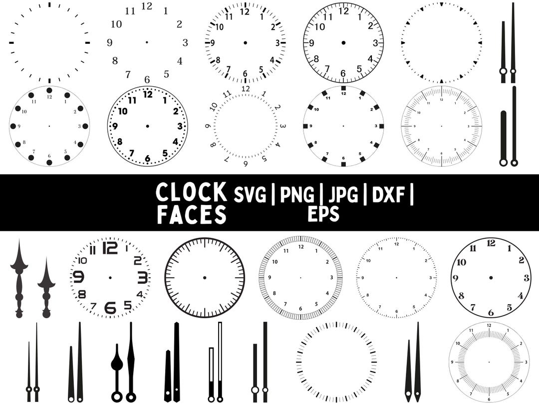 Clock Face Svg, Old Clock Face Svg, Modern Clock Face Design Bundle ...