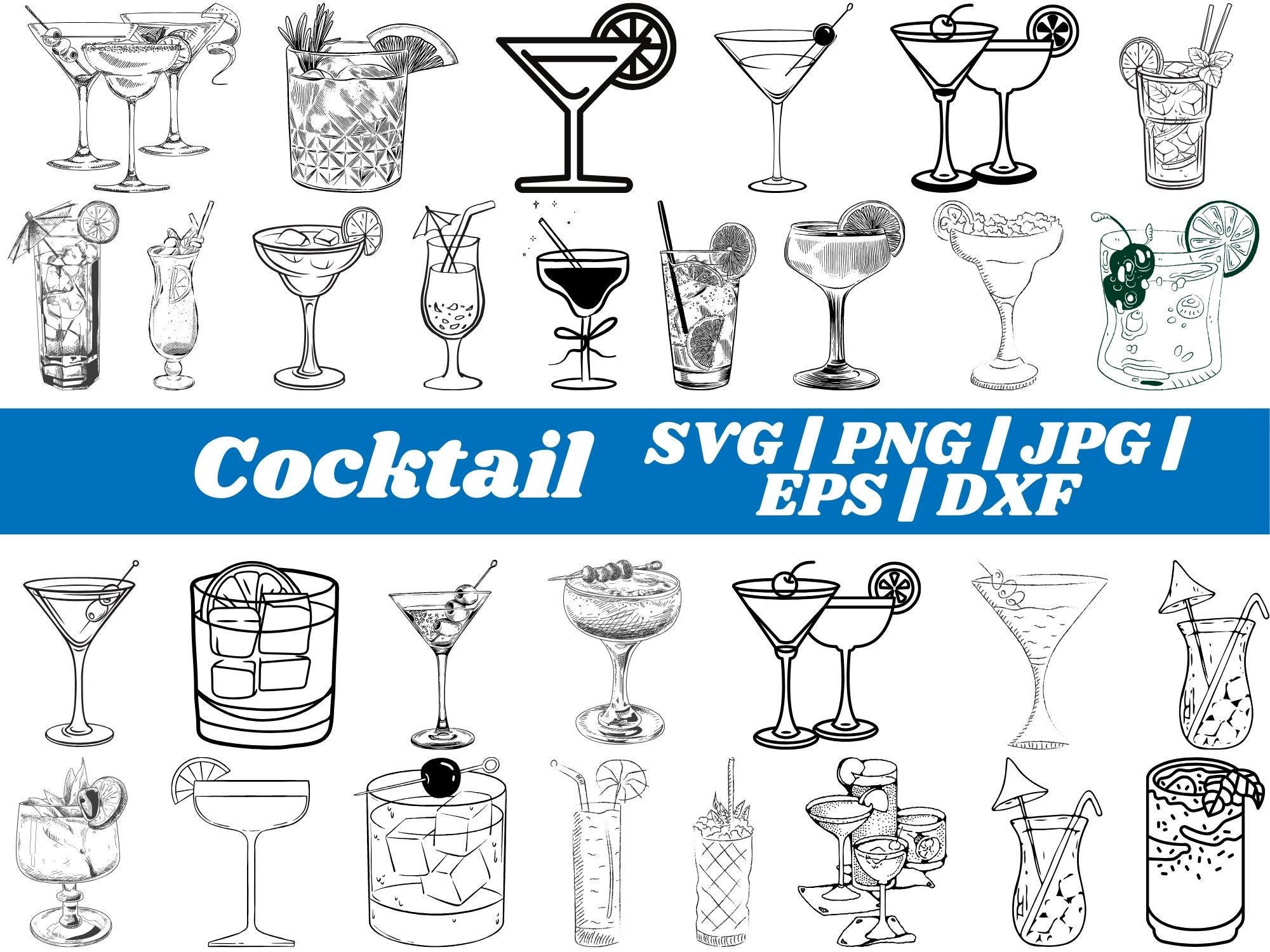 Cocktail SVG Bundle, Cocktail PNG Bundle, Cocktail Clipart, Cocktail ...