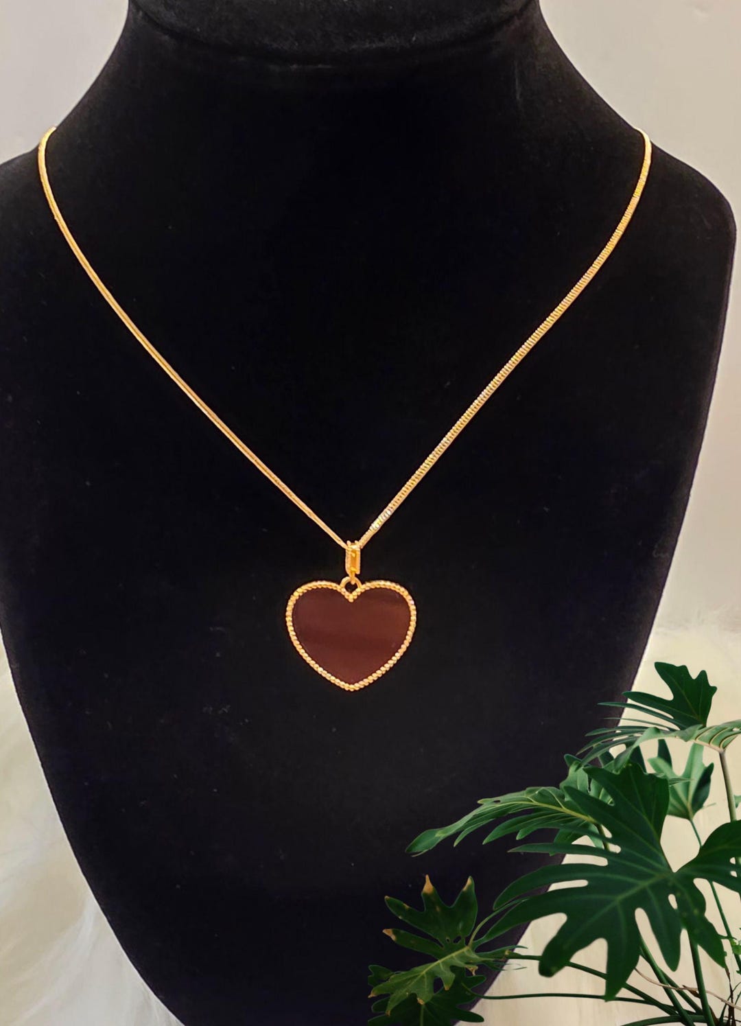Solid 18k Gold Heart Necklace Real Gold Heart Pendant Gift for Her ...