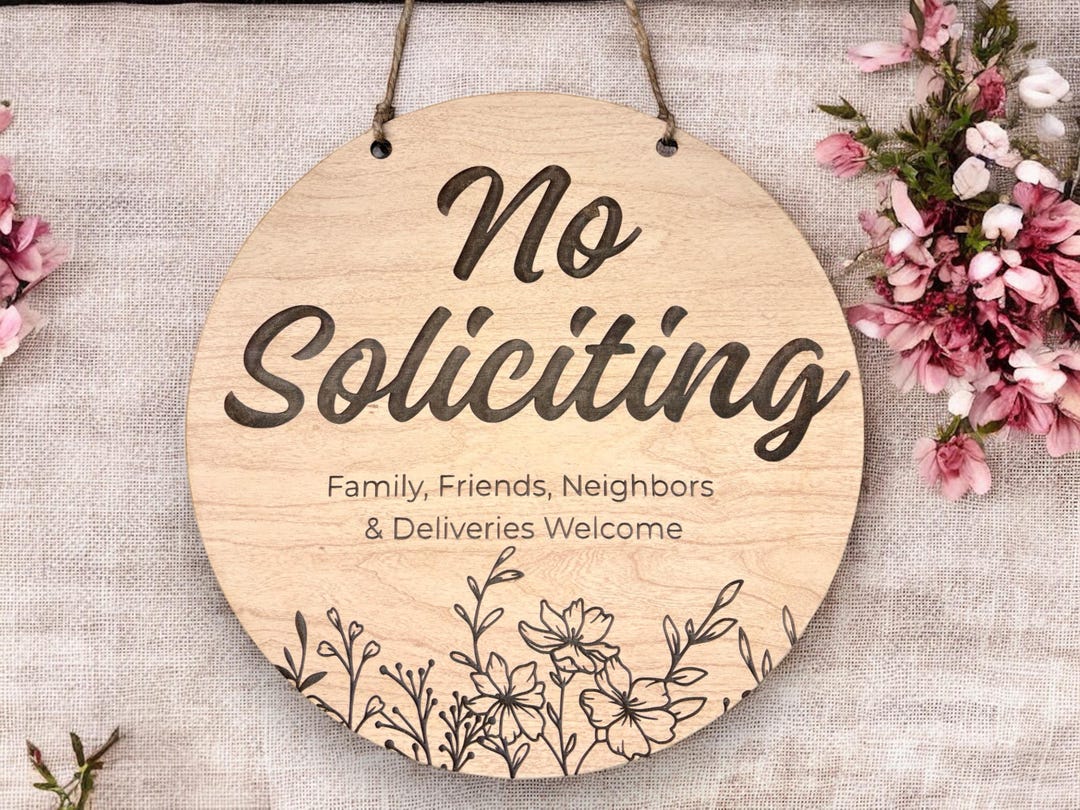 No Soliciting Sign, Please Do Not Knock Ring Bell Sign, Wreath Sign, No ...