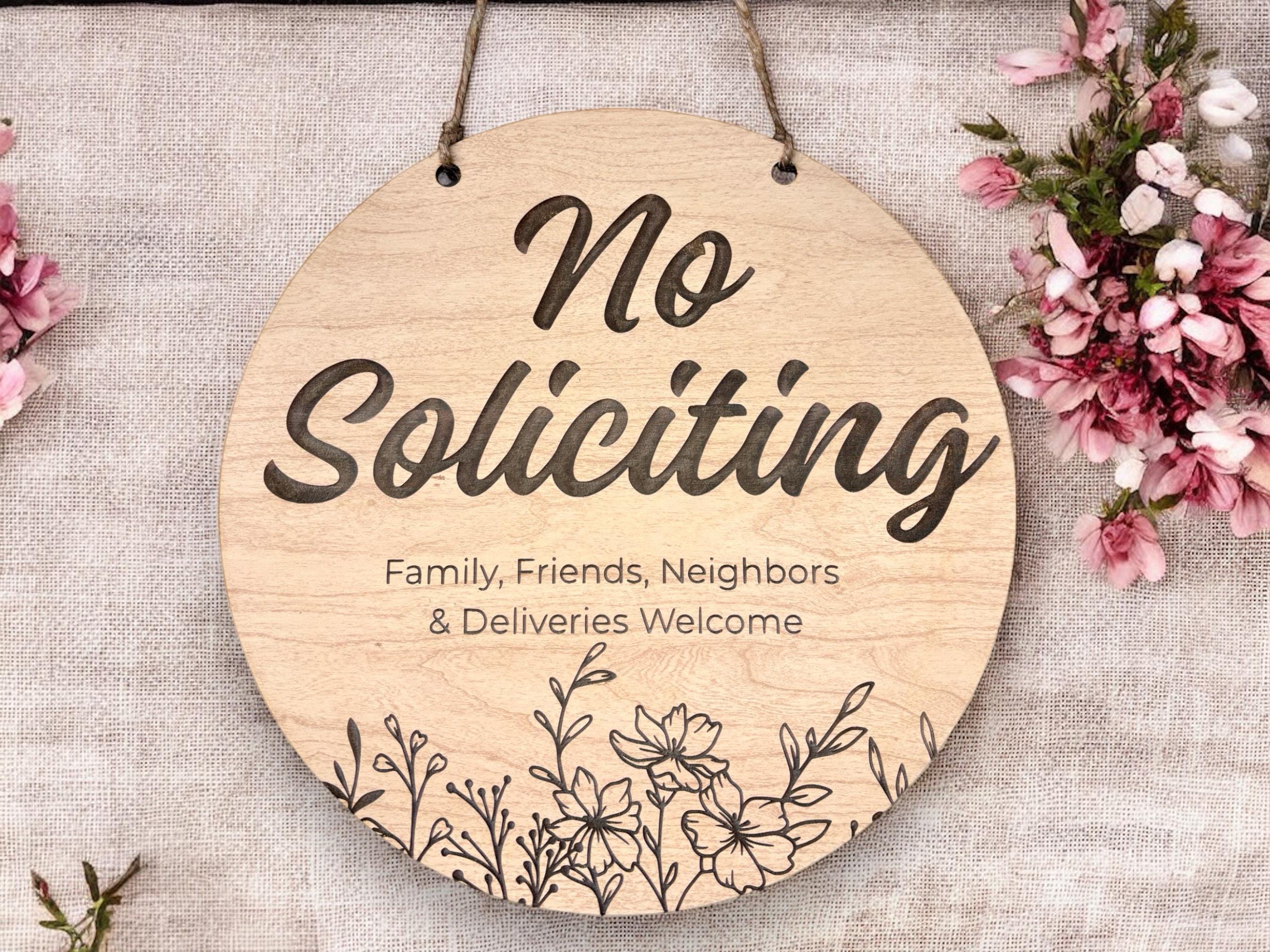 No Soliciting Sign, Please Do Not Knock Ring Bell Sign, Wreath Sign, No ...