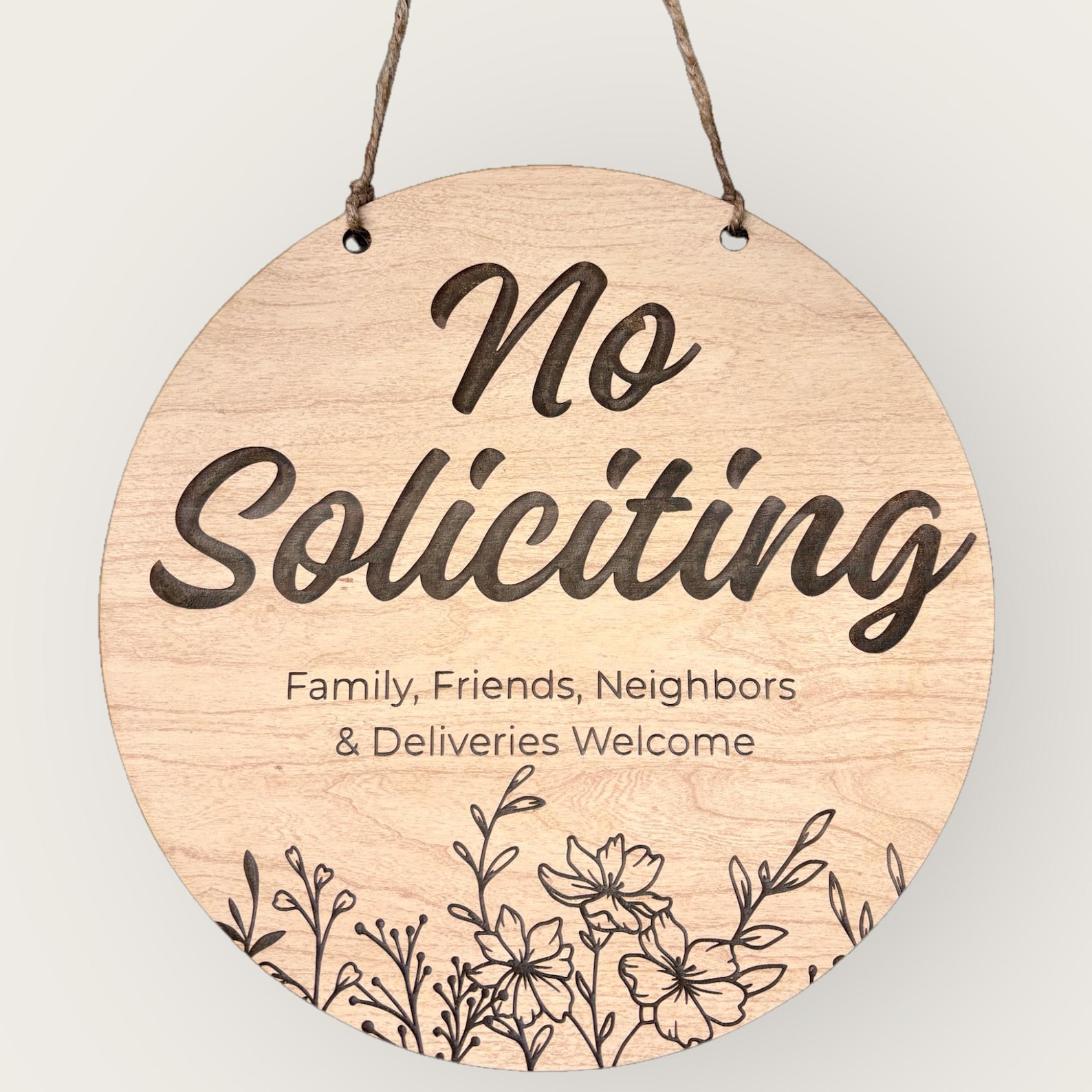 No Soliciting Sign, Please Do Not Knock Ring Bell Sign, Wreath Sign, No ...