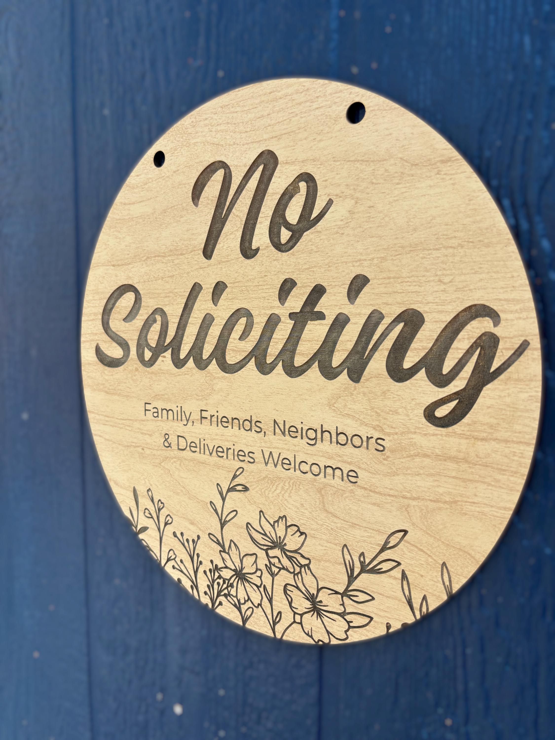 No Soliciting Sign, Please Do Not Knock Ring Bell Sign, Wreath Sign, No ...