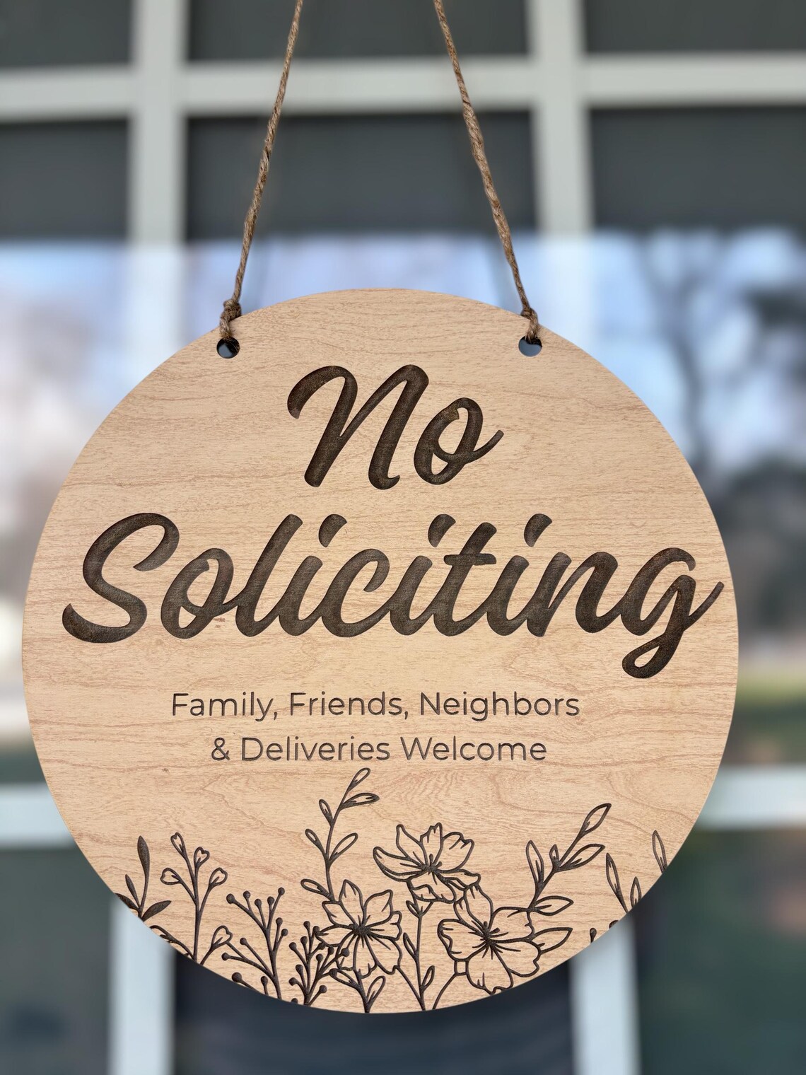 No Soliciting Sign, Please Do Not Knock Ring Bell Sign, Wreath Sign, No ...