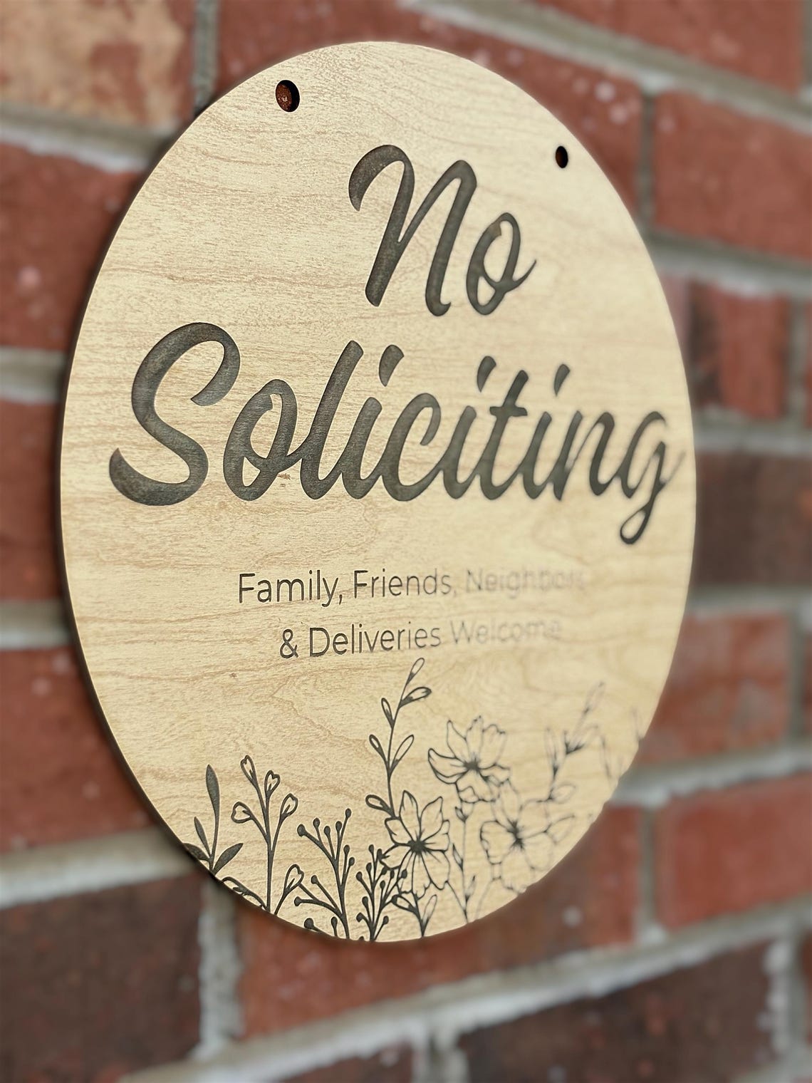 No Soliciting Sign, Please Do Not Knock Ring Bell Sign, Wreath Sign, No ...