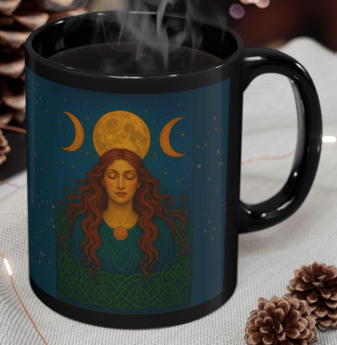Triple Moon Goddess Wiccan Pentacle Coffee Cup Pagan Gift Idea Divine ...