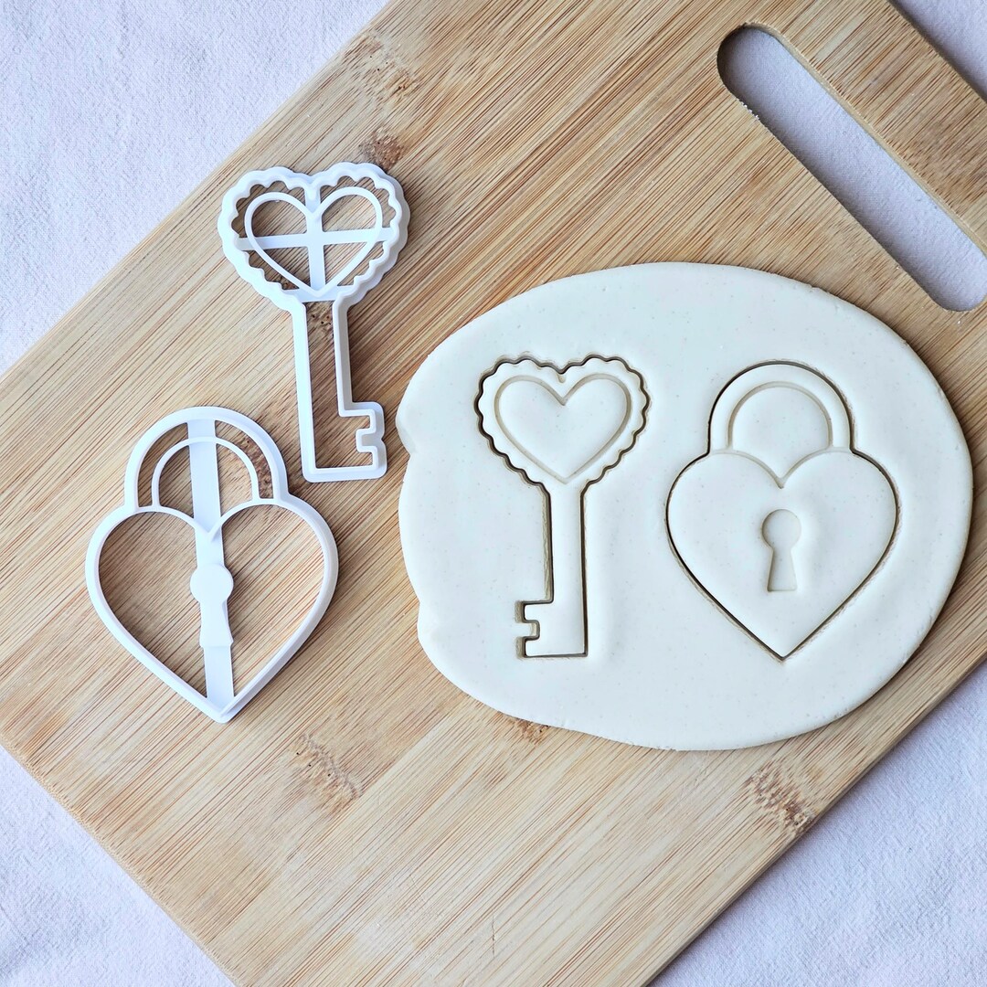 Heart Lock and Key Cookie Cutter- Valentine's Day Baking, Lucky in Love ...
