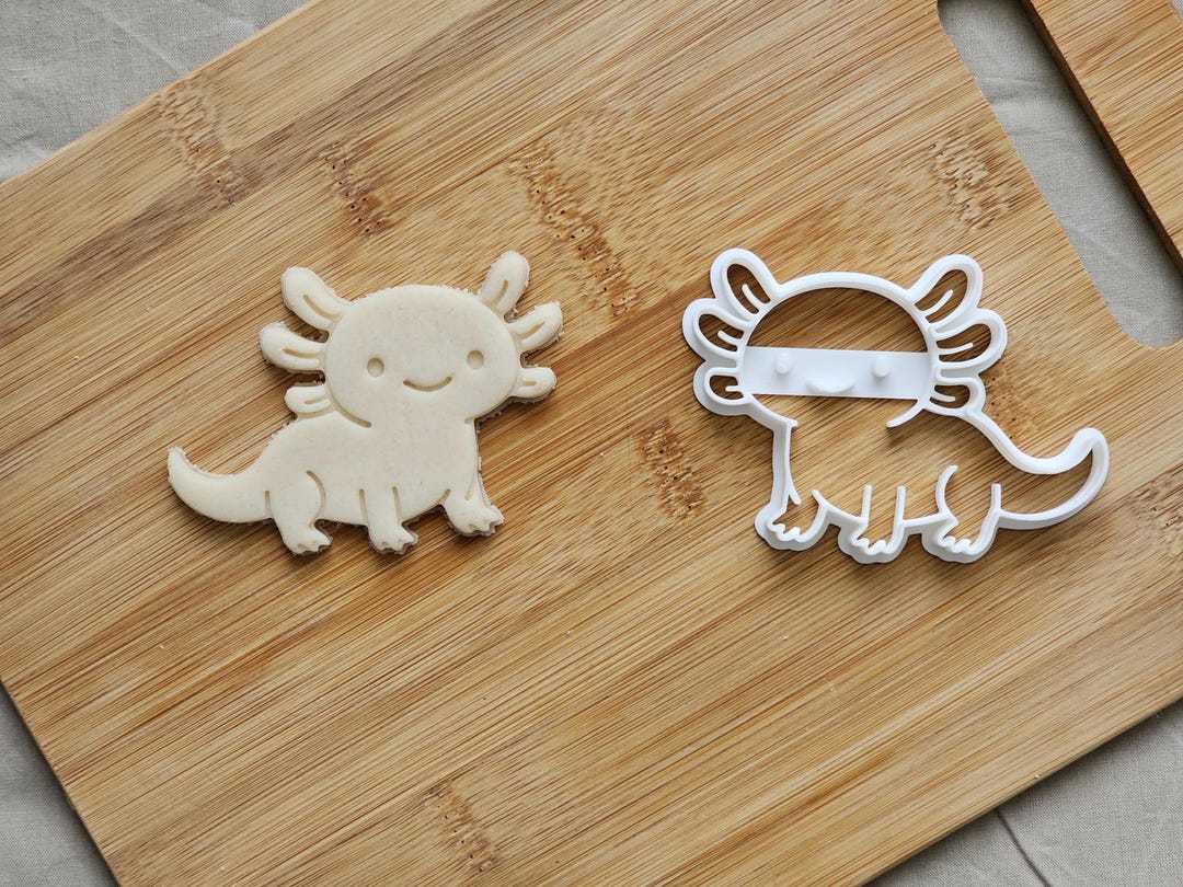Axolotl Cookie Cutter – Fondant Cake Decorating Icing. Kawaii Amphibian ...