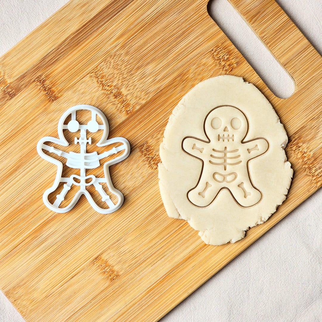 Skeleton Gingerbread Man Cookie Cutter- Halloween Christmas, Fondant ...