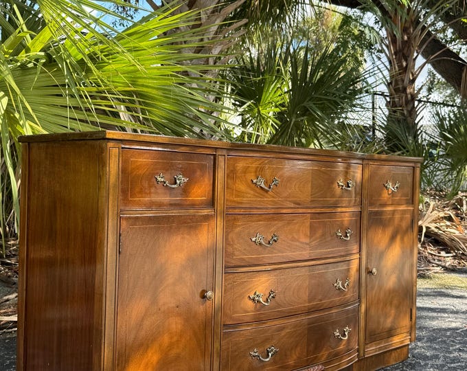 SOLD LOCALLY!! Antique French Provincial Bow Front Credenza / Buffet ...