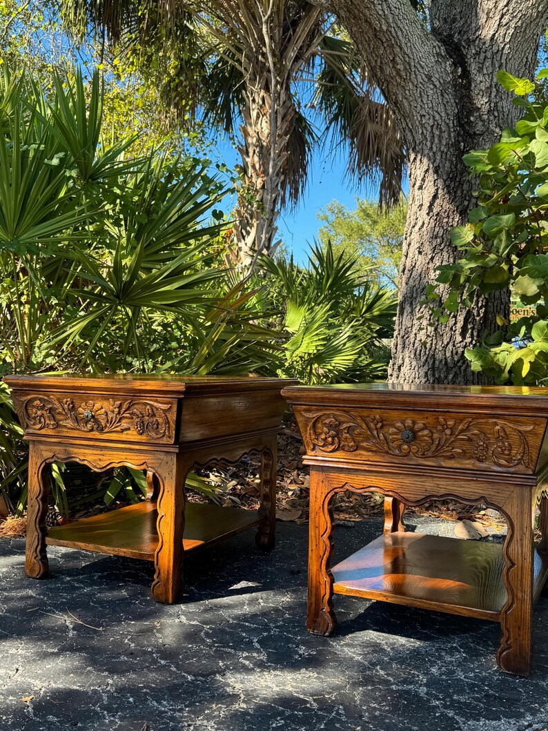 SOLD LOCALLY!!! Antique Solid Wood Carved End Tables - Etsy