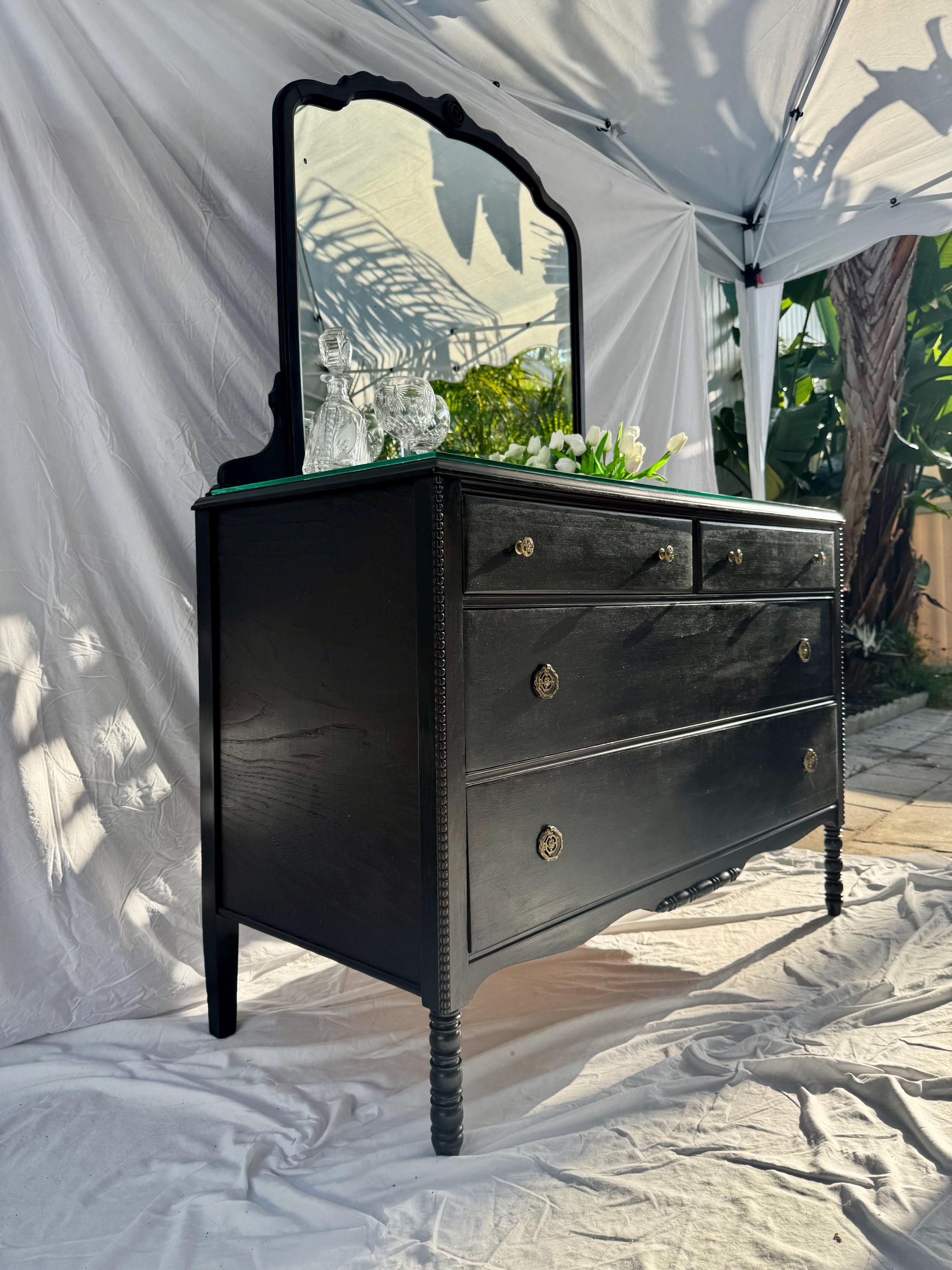 SOLD!!!!!! - Refinished 1900s Antique Vanity Dresser With Mirror ...