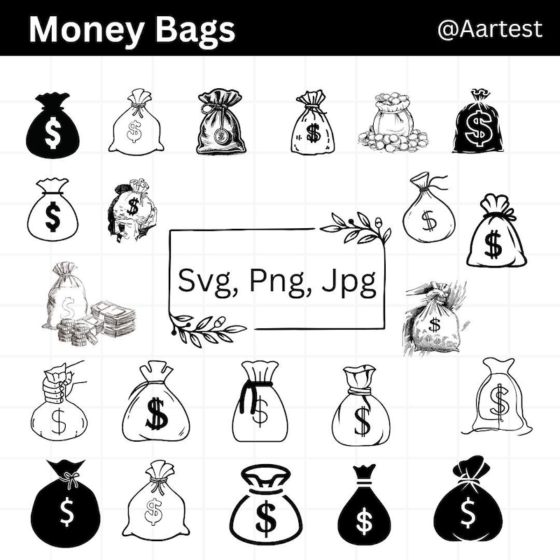Money Bag Svg - Etsy