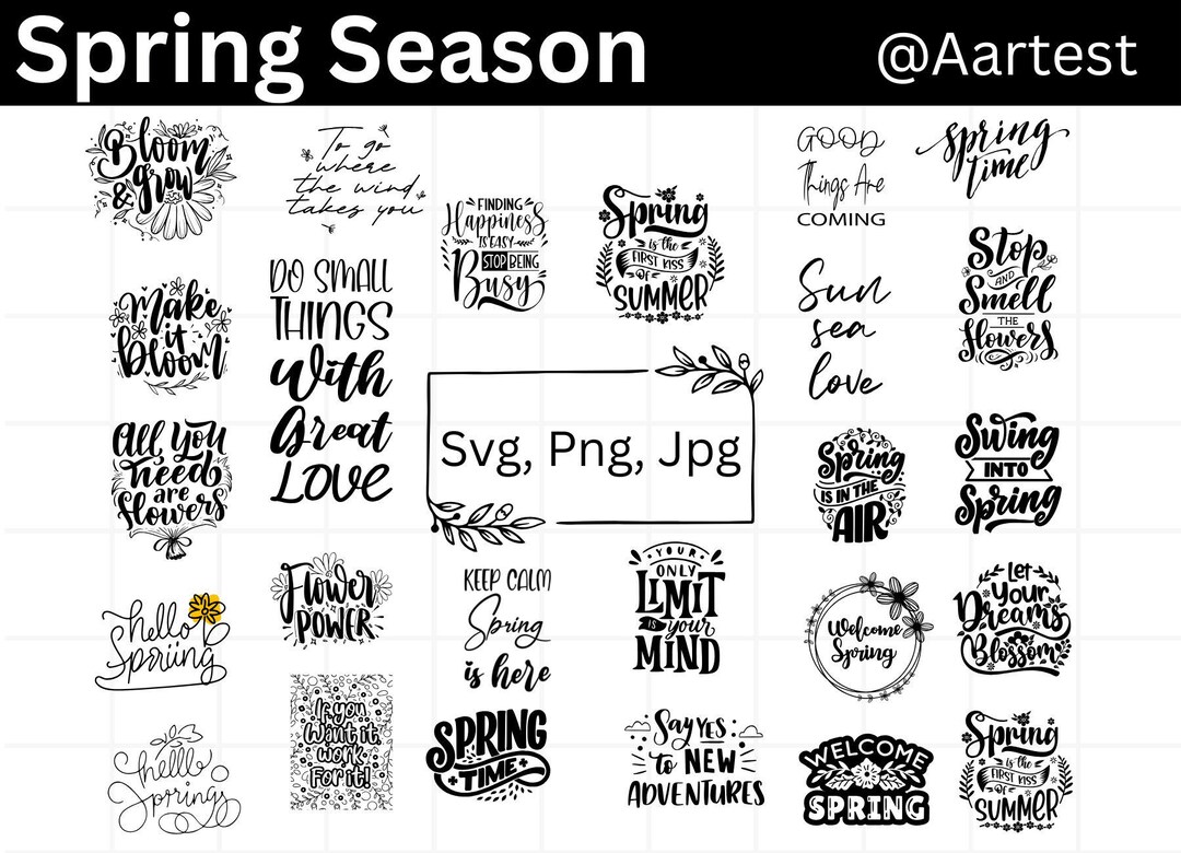 Spring Season Svg, Spring Svg Bundle, Spring Quote Bundle, Easter Svg ...