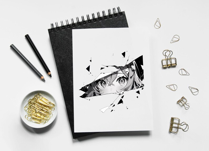 Anime Eyes Sticker, Manga Eye Decal, Kawaii Eyes SVG, Cute Anime Face ...
