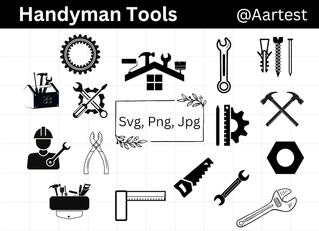 Handyman Tools Clipart, Mechanic Tools Svg, Carpenter Tools Svg ...