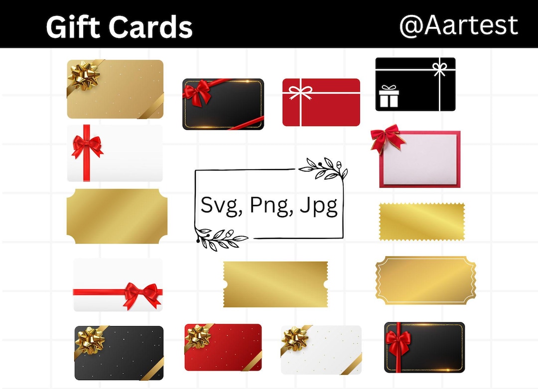 Gift Cards Svg Bundle, Gift Cards Designs, Cards Sublimition Designs ...