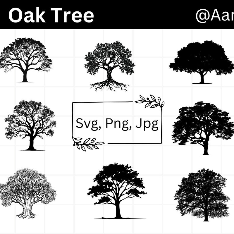 Oak Tree Svg - Etsy