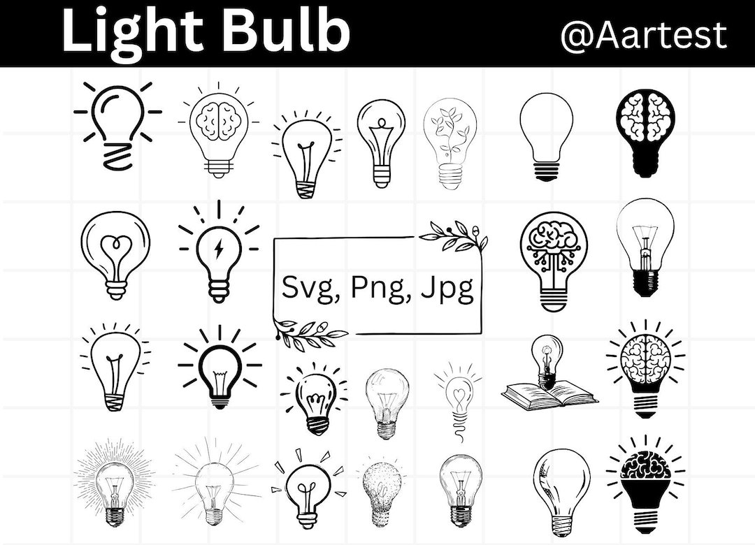 Light Bulb SVG Bundle, Coil Svg, Light Bulb PNG, Light Bulbs Svg, Light ...