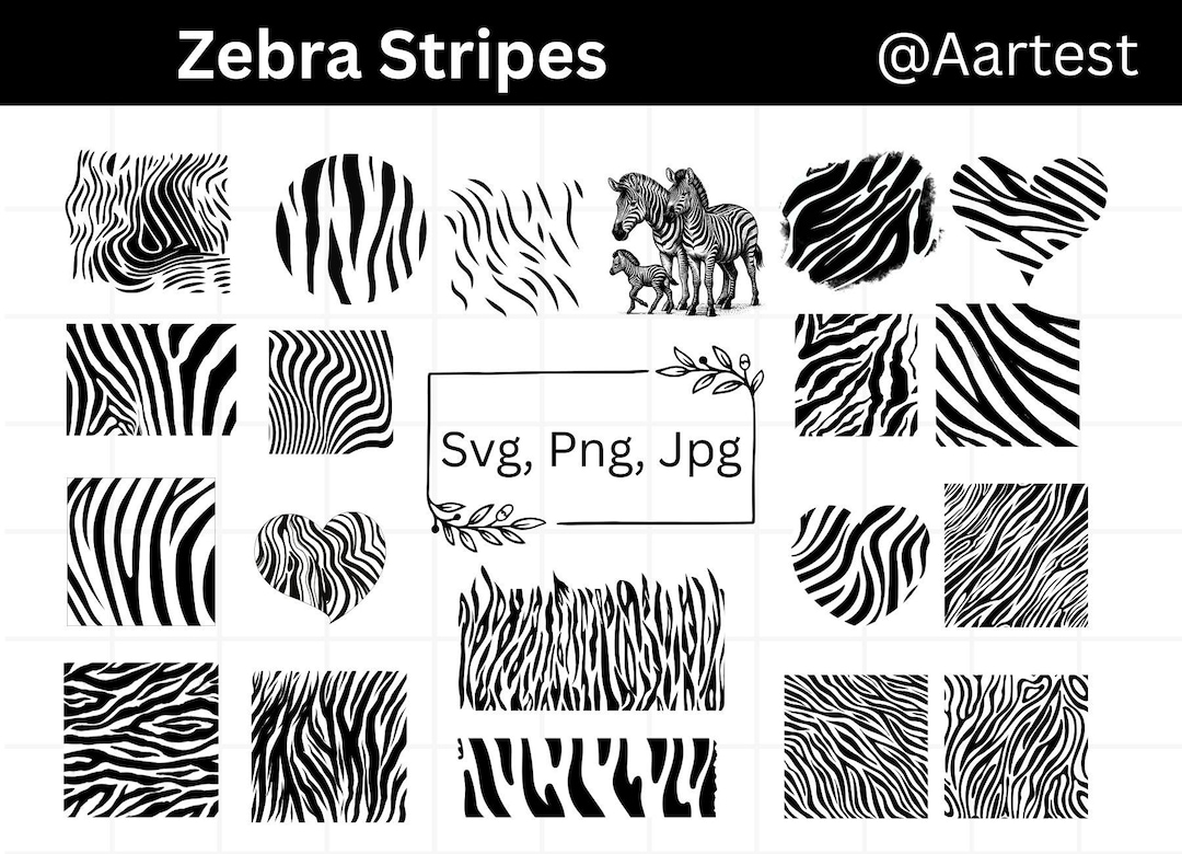 Zebra Stripes Svg Bundle, Zebra Stripes Clipart, Zebra Print Cut Files ...