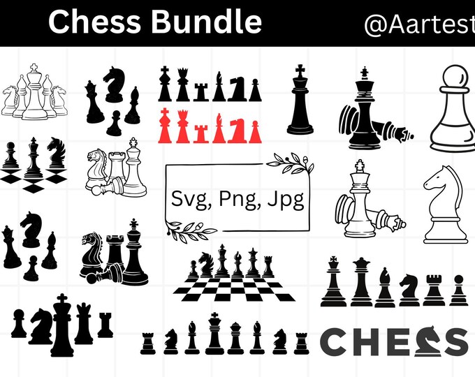 Chess SVG Bundle - Chess SVG Files - 15 Chess Cut Files - Chess Clip ...