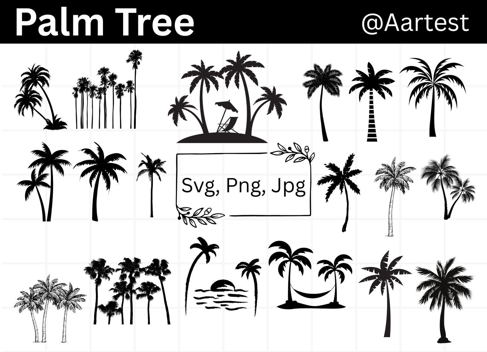 Palm Tree SVG, Palm Tree Svg Bundle, Palm Tree Silhouette, Palm Tree ...