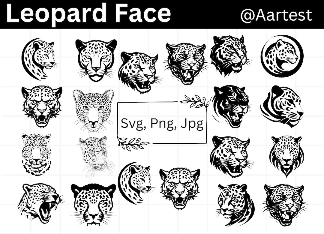 Leopard Face Svg, Leopard SVG, Leopard Head Cricut, Leopard Head Svg ...